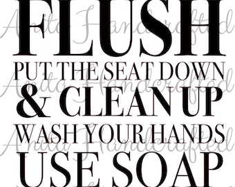 Bathroom Rules SVG - Etsy