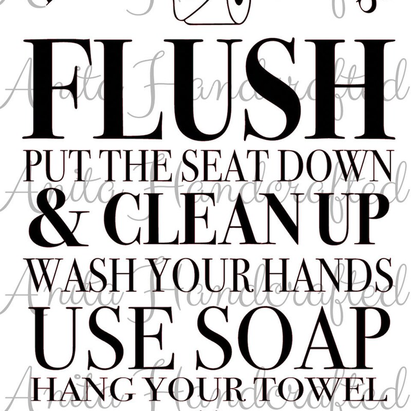 Bathroom Rules Svg - Etsy