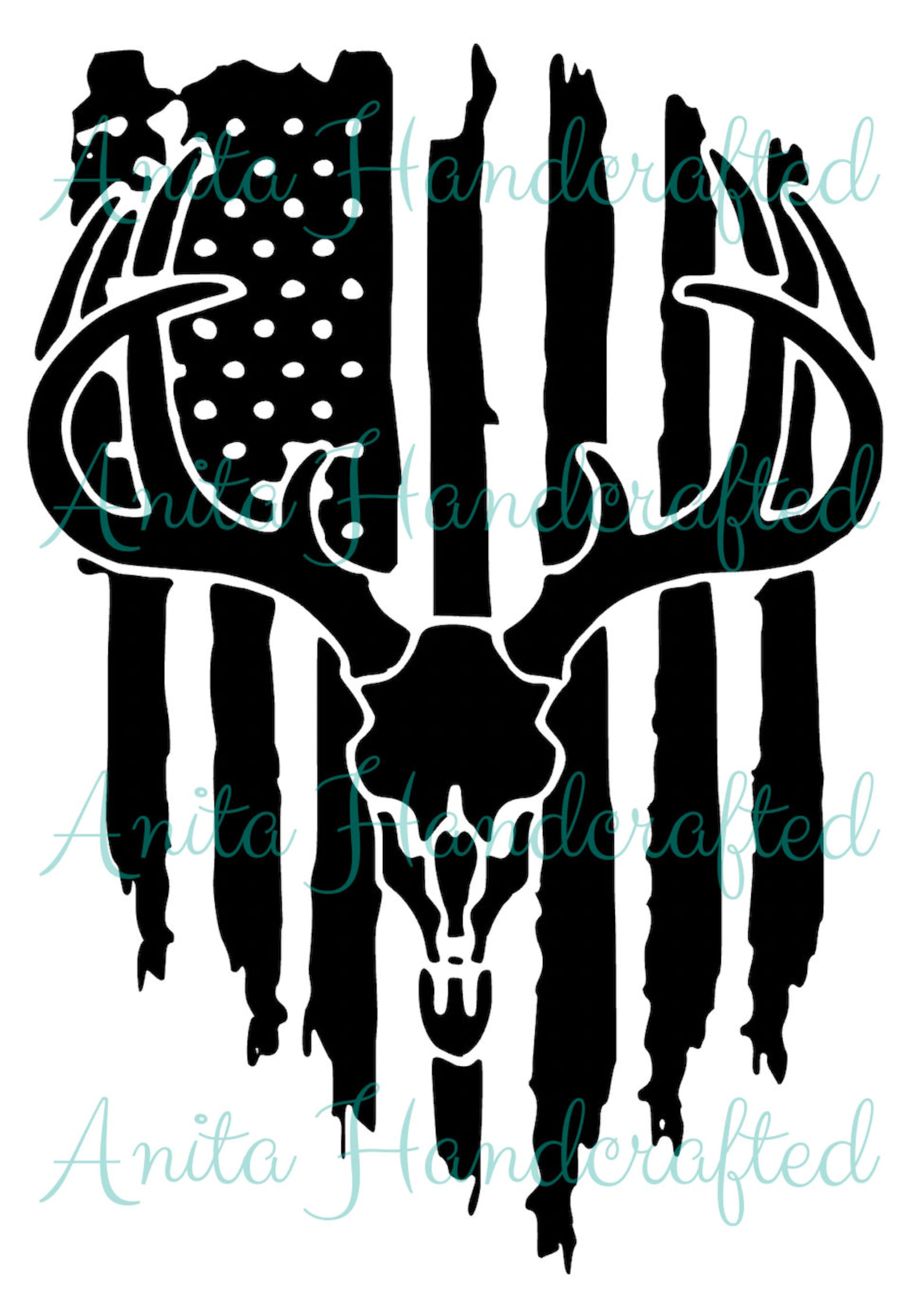 American Flag Deer Skull Svg | Deer Skull | Flag Skull Png Svg ...