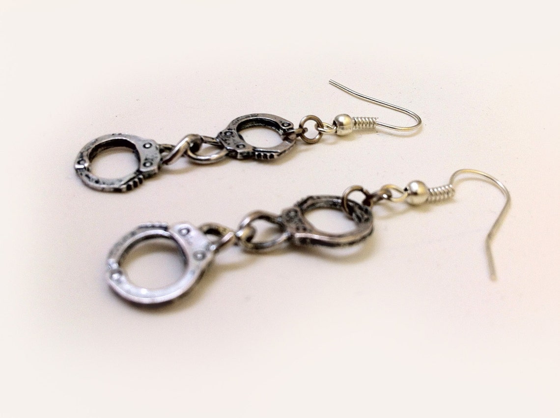 Handcuff Earrings Jewelry Gothic Horror Halloween Jewelry - Etsy