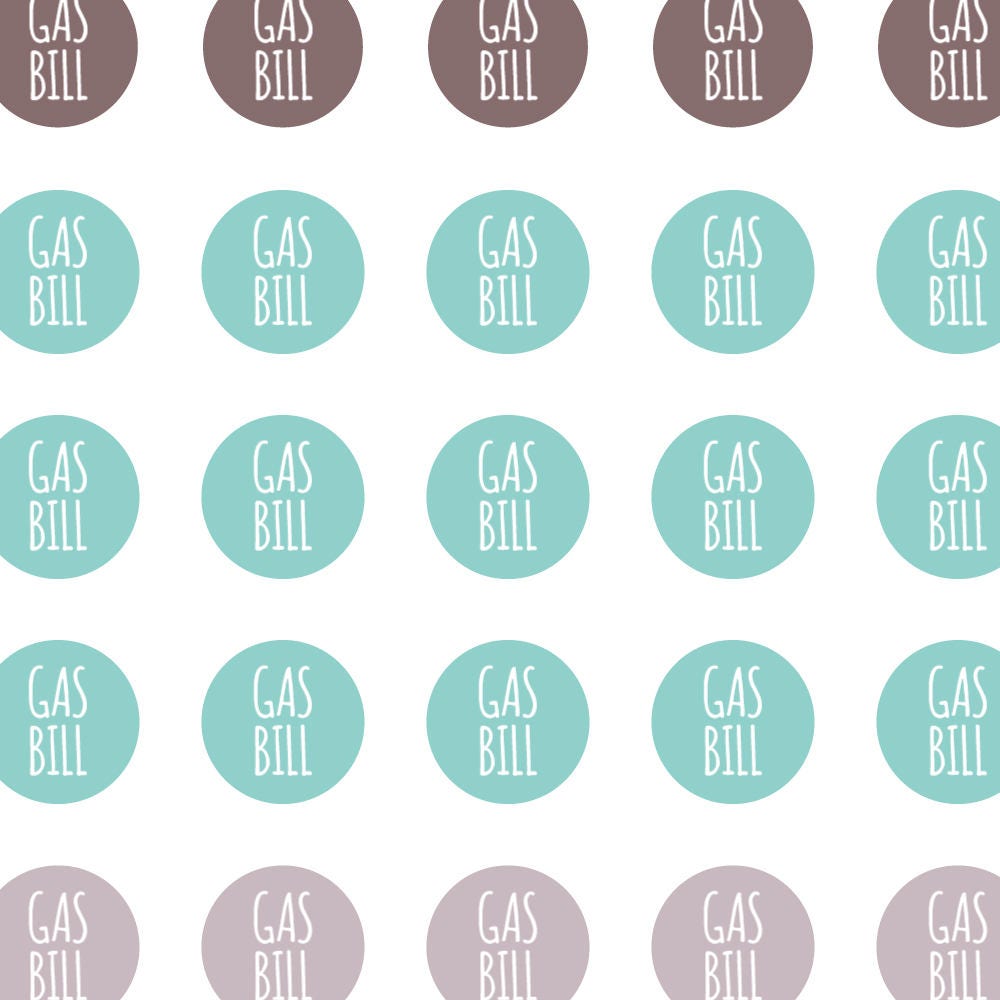 Planner Stickers Gas Bill Stickers Bill Stickers Utility - Etsy