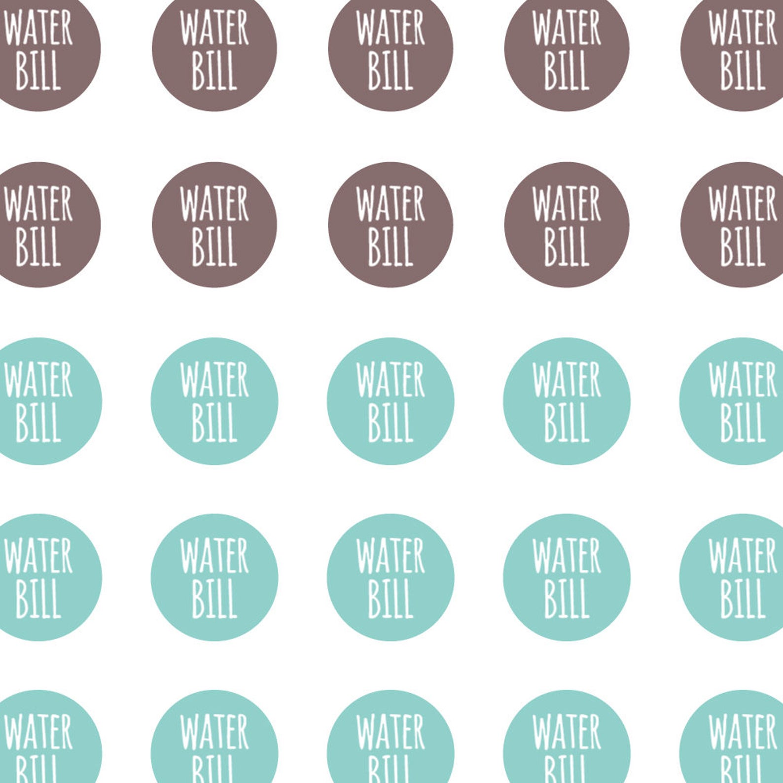Bill Stickers, Water Bill Stickers, Utility Bill Sticker, Planner ...