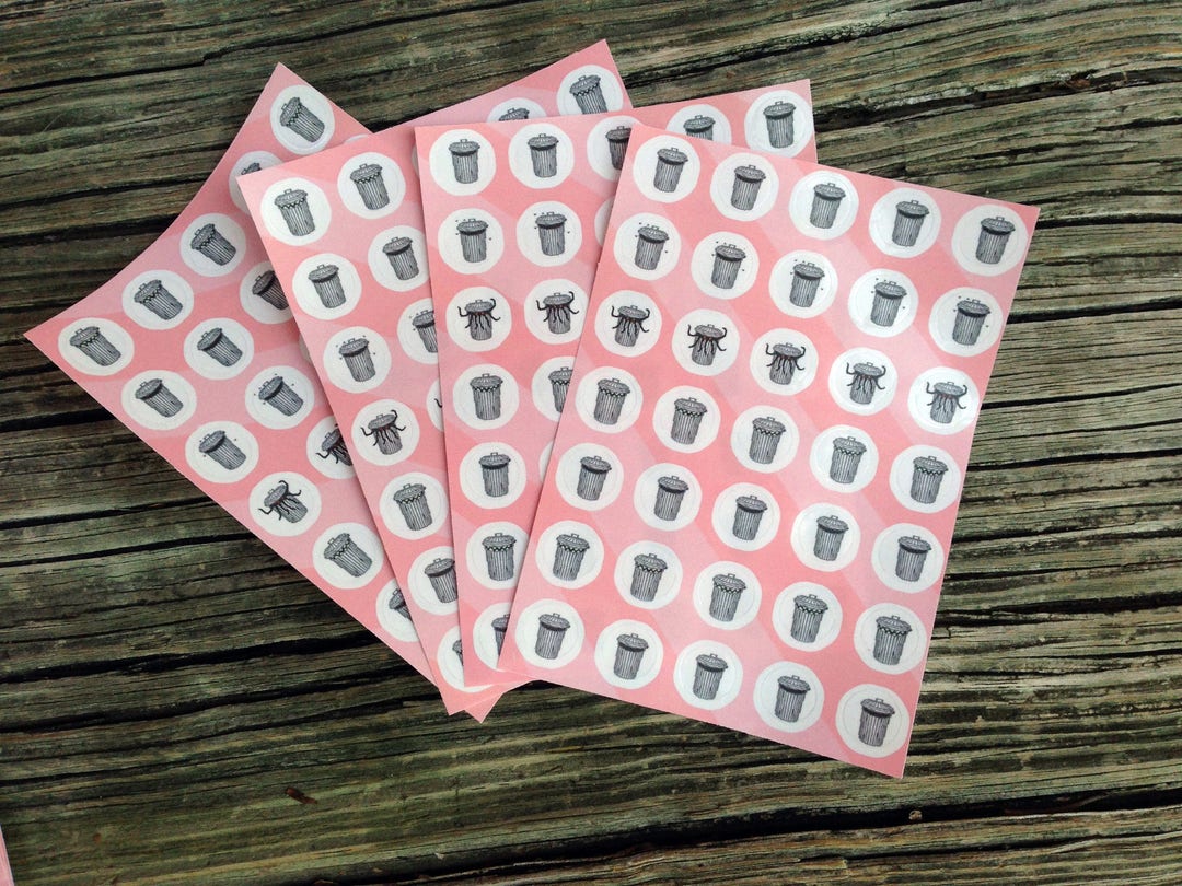 Trash Stickers, Garbage Stickers, Chores, Cleaning Stickers, Trash Can ...