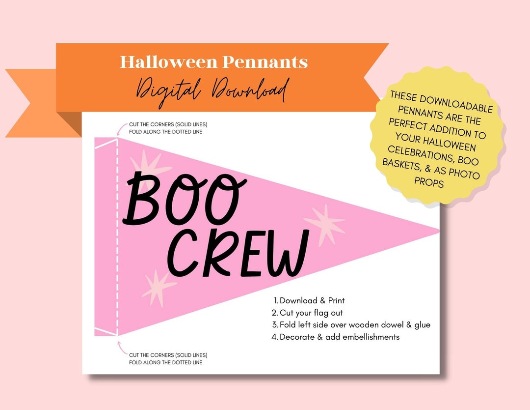 Boo Crew Pennant Flag Digital Download Boo Basket Photo - Etsy