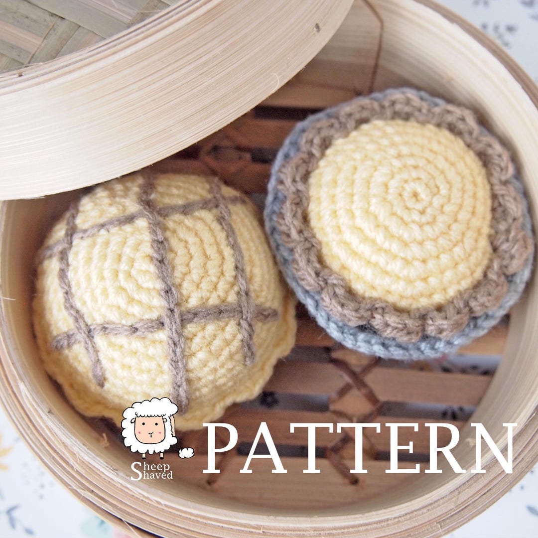 Crochet Pattern - Dim Sum Desserts: Pineapple Bun & Egg Tart (PDF ...