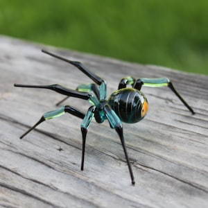 GLASS SPIDER Lampwork Handcrafted Glass Animal, Art Glass Spider ...