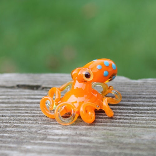 Glass Sculptures & Figurines Glass Art Octopus Miniature Octopus ...