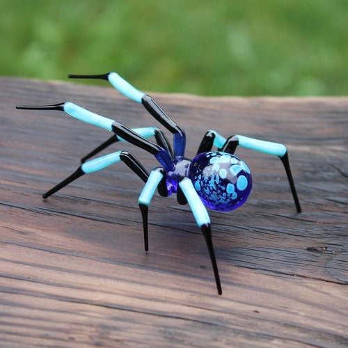Glass Spider Figurine Blown Glass Spider Glass Spider - Etsy