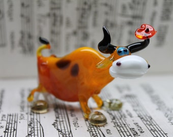 Handmade glass with cow Animals Glass Art Glass Blown Glass | Etsy