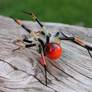 Red Uranium Glass Spider Uranium Vaseline Glass Figurine Spider Glass ...