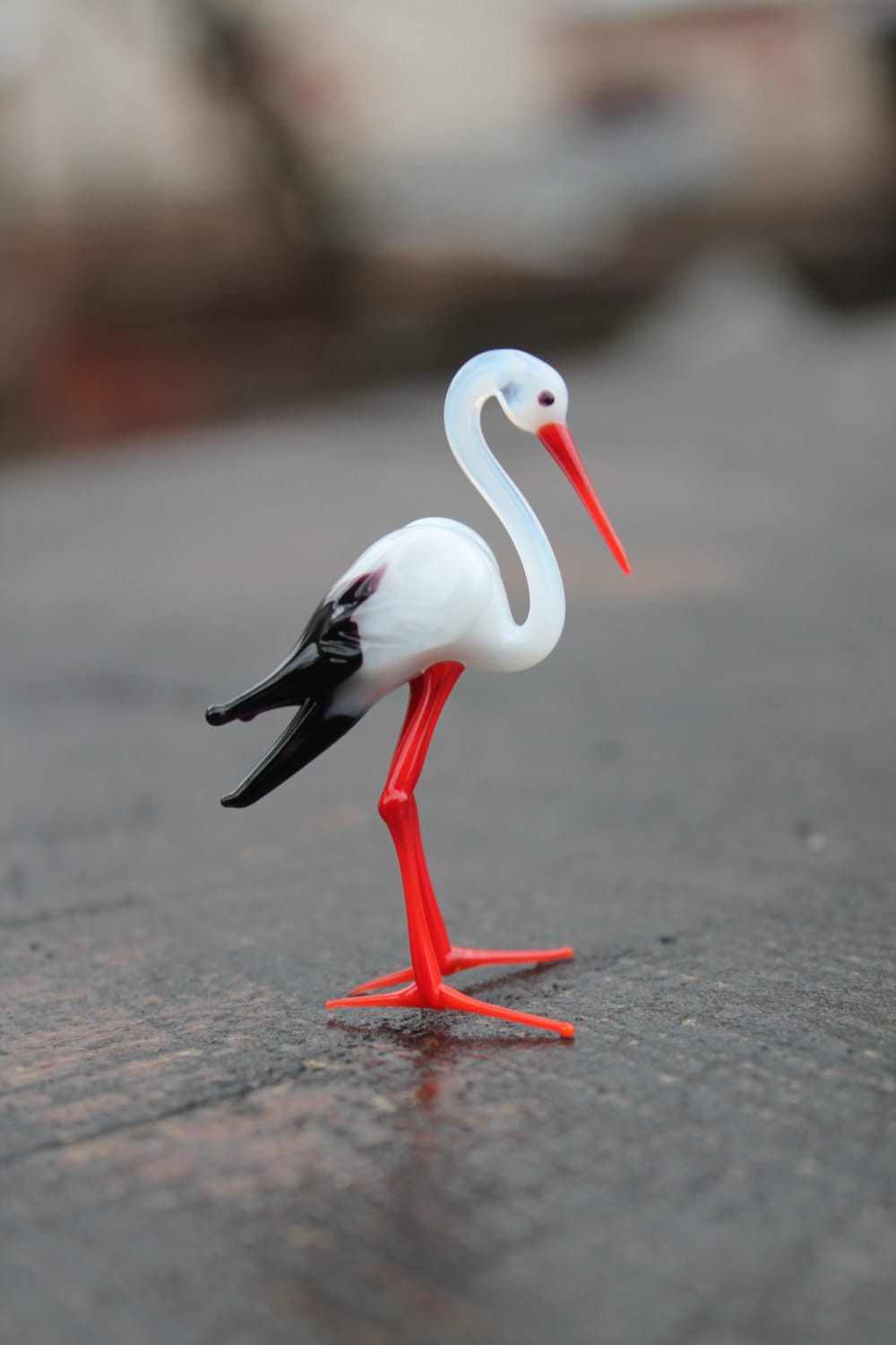 Small Glass Stork Bird Murano Gift Blown Stork Sculpture Art - Etsy