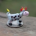Small Glass Cow Figurine Sculpture Funny Handmade Cute Homedecor Murano ...