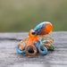 Blown Glass Orange and Blue Octopus Glass Figurine Octopus Glass Ocean ...