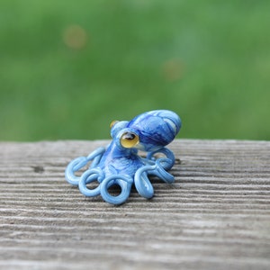 Small Glass Octopus Glass Figurine Miniature Octopus Little Glass ...