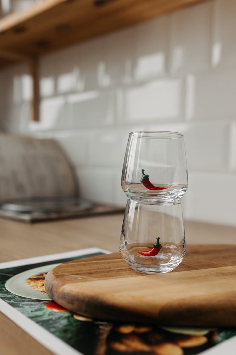 Chilli Pepper Figurine Glass Drink Tequila Shot Sculpture Gift ...