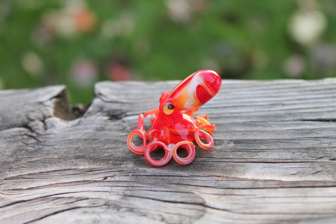 Small Glass Octopus Glass Figurine Octopus - Etsy