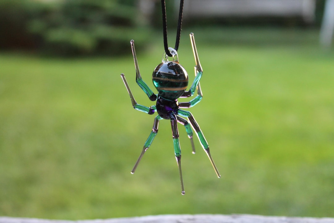 Purple Pendant Spider Animals Glass, Hanging Blown Glass Spider, Blown ...