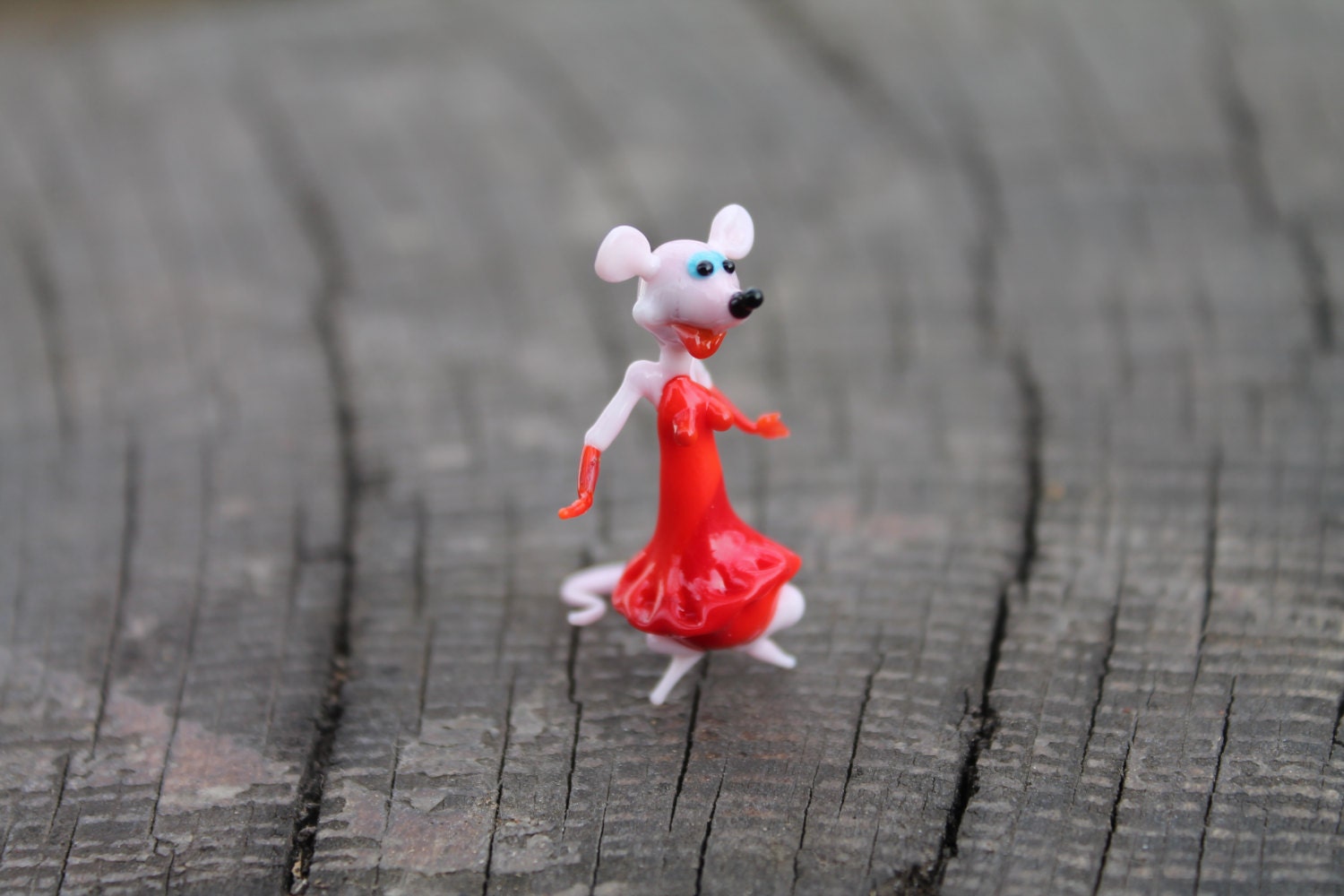 Glass Mouse Figurine Art Glass Mouse Blown Glass Mouse Little Glass ...