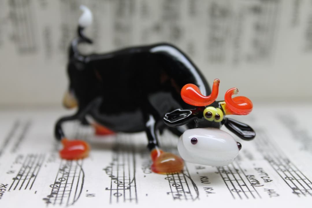 Handmade Glass With Cow Animals Glass, Art Glass, Blown Glass ...