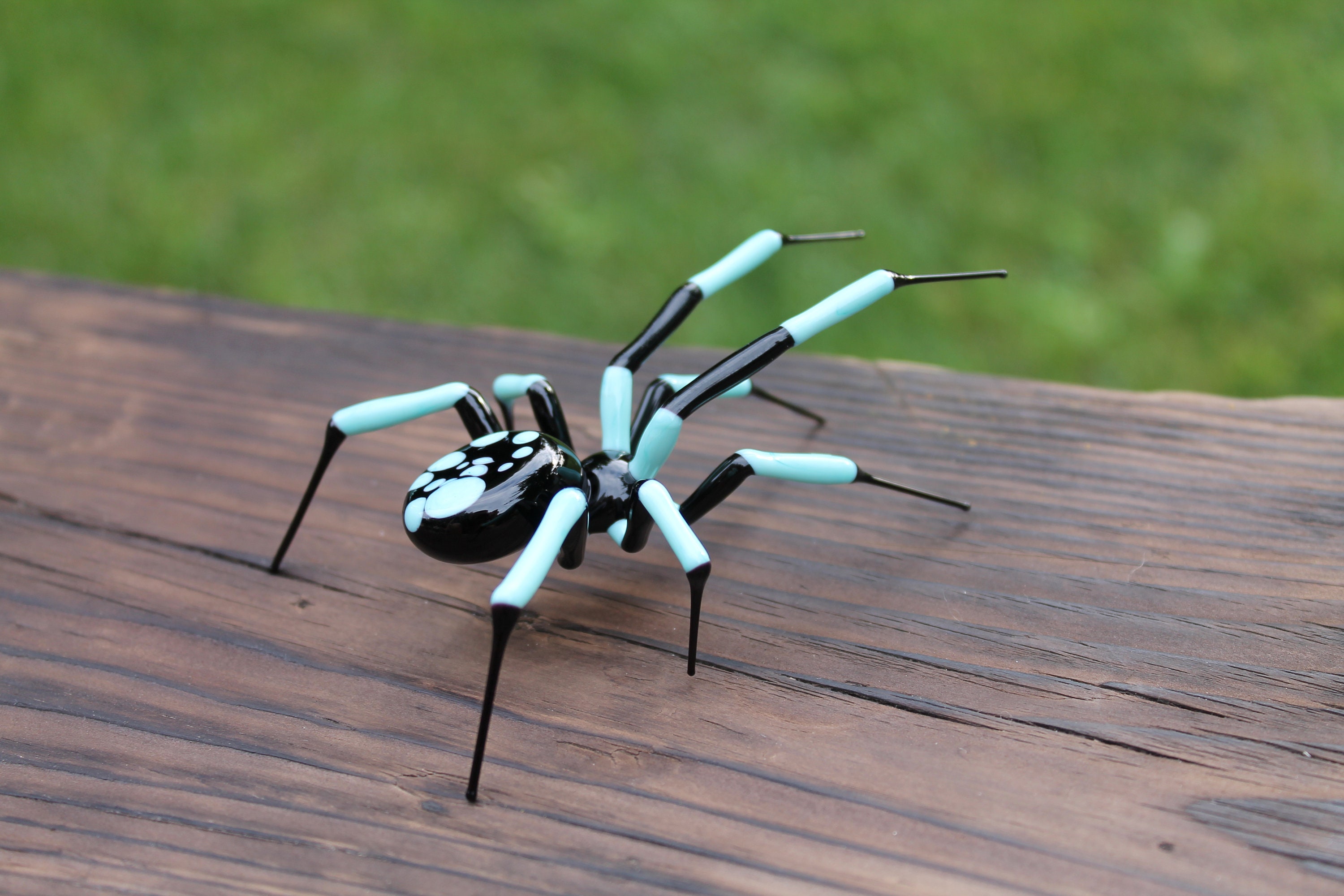 Art Glass Spider Figurine, Blown Glass Spider, Spider Halloween ...