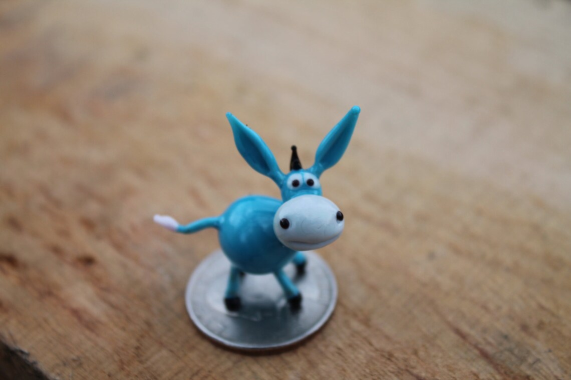 Glass Donkey Figurine Colectible Handblown Homedecor Artglass Boro ...
