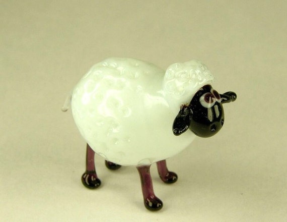 Hand-blown Sheep Glass Miniature Animals Glass Art Glass | Etsy