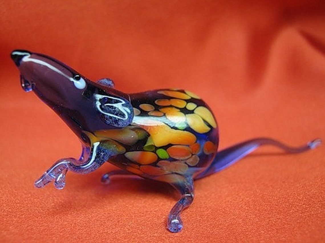 Rat Glass Miniature Animals Glass Art Glass Blown Glass - Etsy