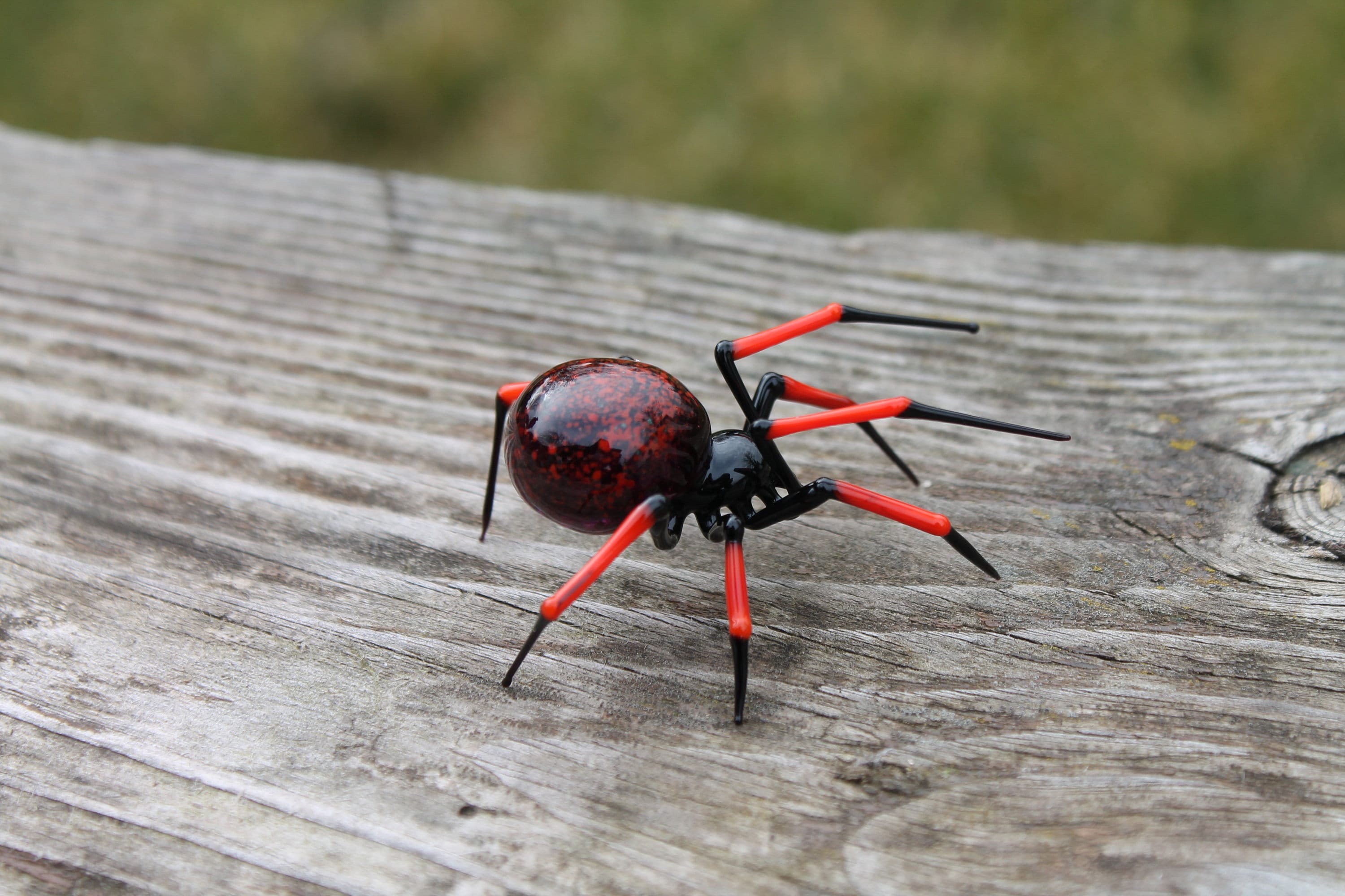 Art Glass Black Garden Spider Sculpture Blown Glass Figurine | Etsy