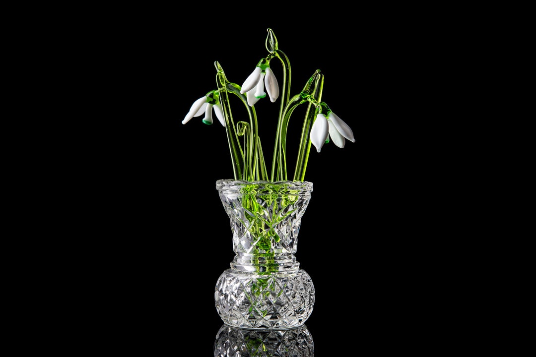 Mother's Day Flower Snowdrop Set of Three Glass Snowdrops and Crystal ...
