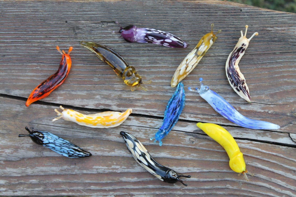 Spotted Slug Glass Sculpture GLASS SLUG Lampwork Glass Animals - Etsy ...