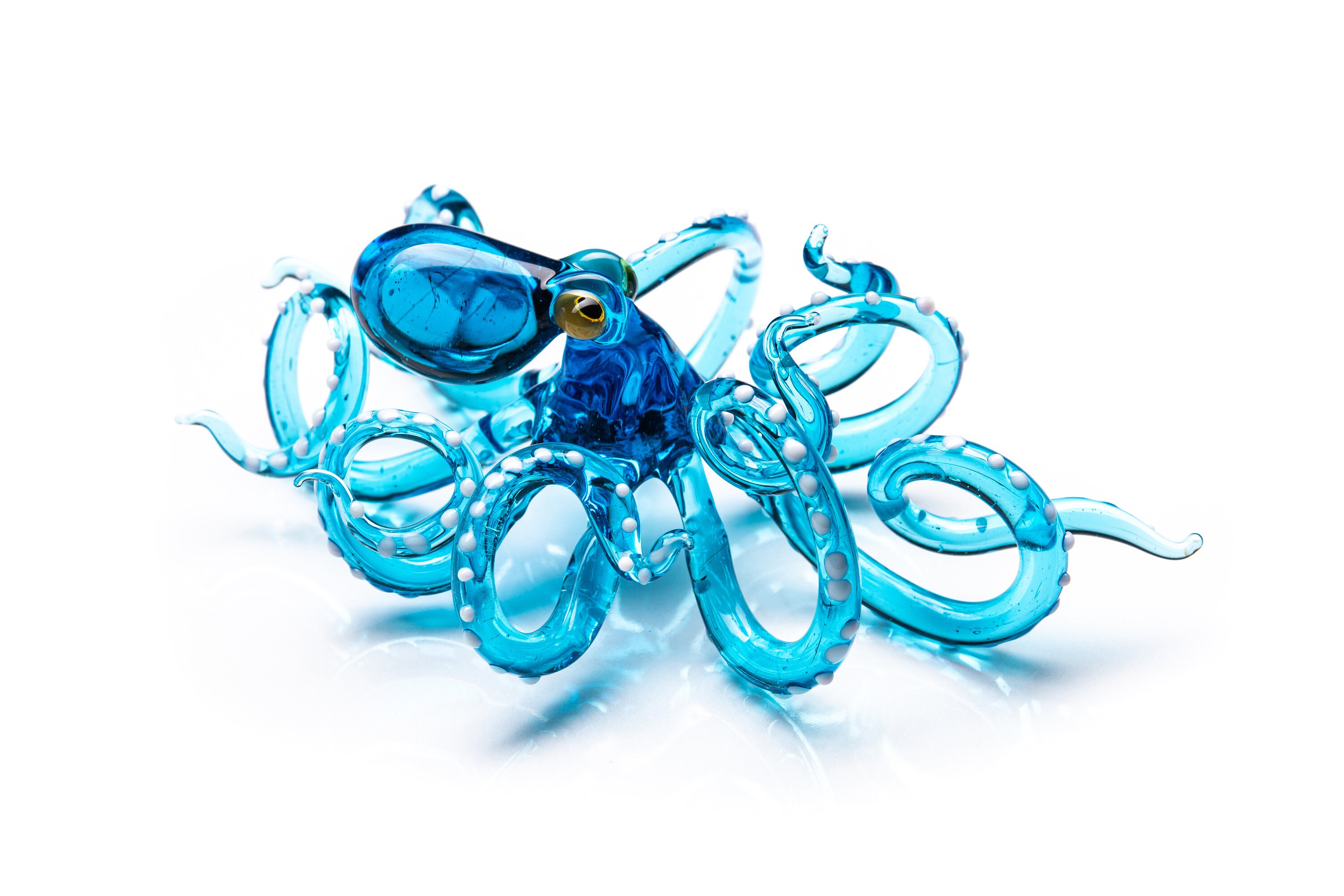 Glass Octopus Sculpture Squid Kraken Cephalopod Blown Glass Octopus ...