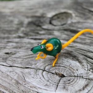 Rat Glass Miniature, Handmade Blown Glass Small Figurine, Art Glass ...