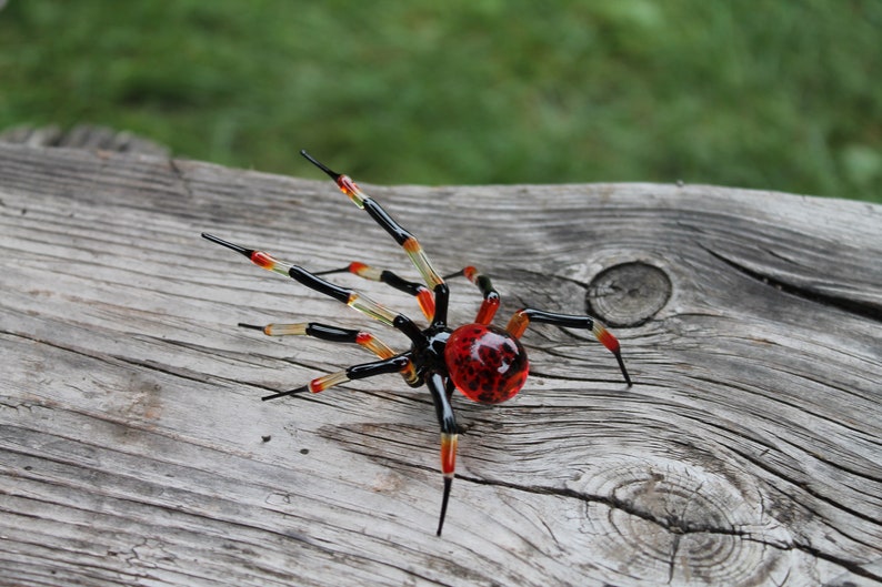 GLASS SPIDER Lampwork Handcrafted Glass Animal, Art Glass Spider ...