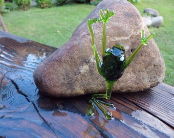 Glass Frog, Hand Blown Glass Frog Figurine, Frog Ornament, Murano Frog ...