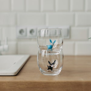 Drinking Glass Cup With Donkey Figure, Animal Cup, Table Decor, Donkey ...