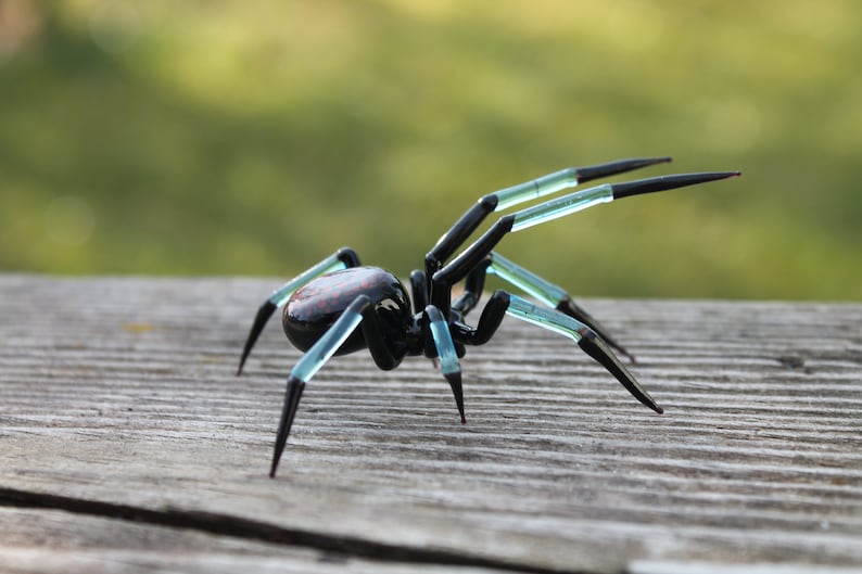 Blown Glass Figurine Art Insect Black SPIDER Art Glass Spider - Etsy