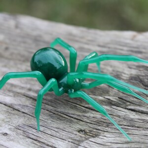 Glass Spider Art Glass Sculpture Spider Emerald Spider - Etsy