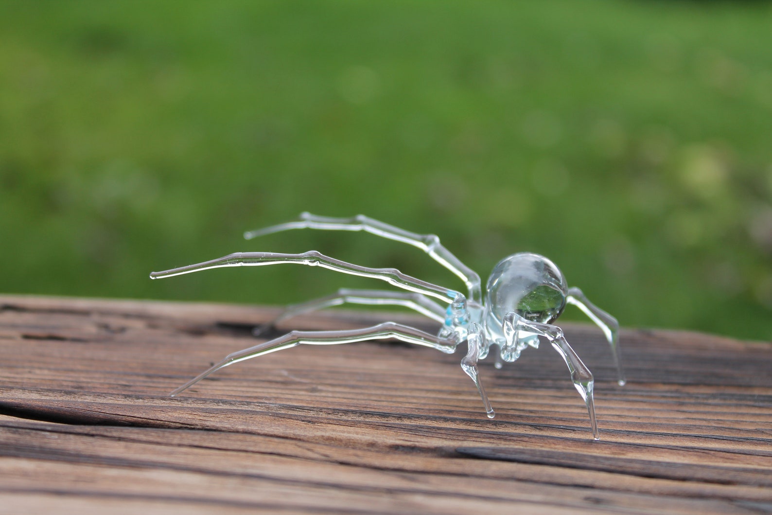 Clear Glass Spider Figurine - Blown Glass Spider - Spider Halloween ...