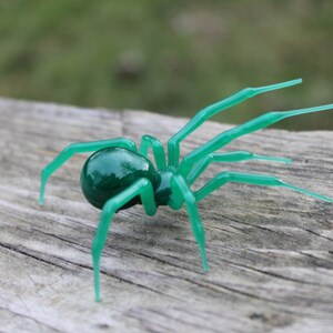 Glass Spider Art Glass Sculpture Spider Emerald Spider - Etsy