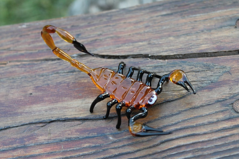 Black Glass Scorpion Figurine Glass Scorpio Scorpion Glass Miniature ...