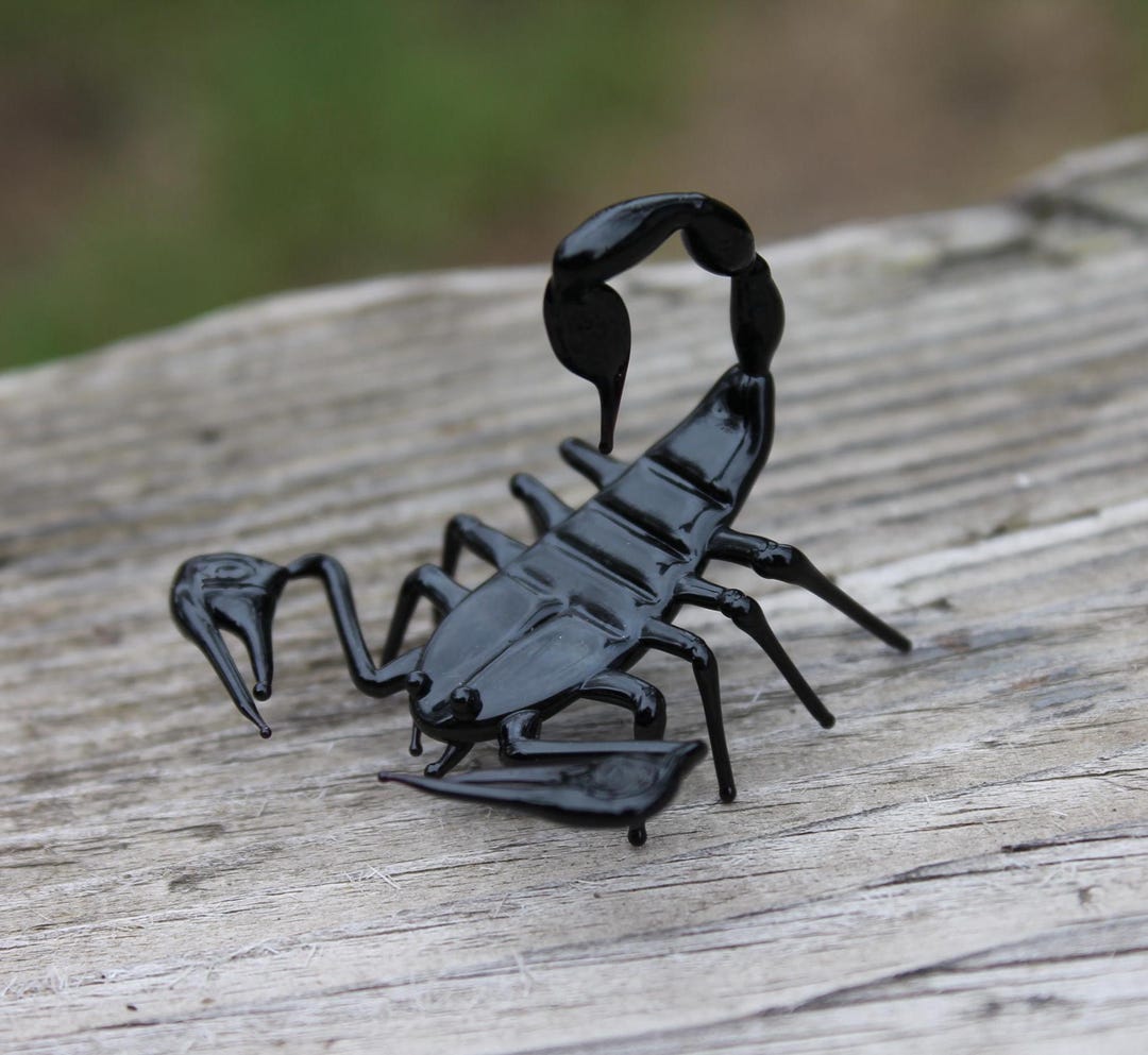 Black Glass Scorpion Figurine Glass Scorpio Scorpion Glass Miniature ...