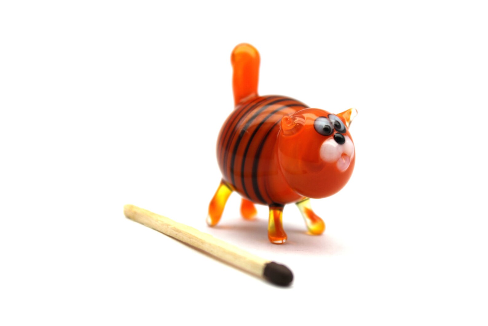 Glass Cat Miniature Animals Glass Art Glass Cat Glass Blown - Etsy