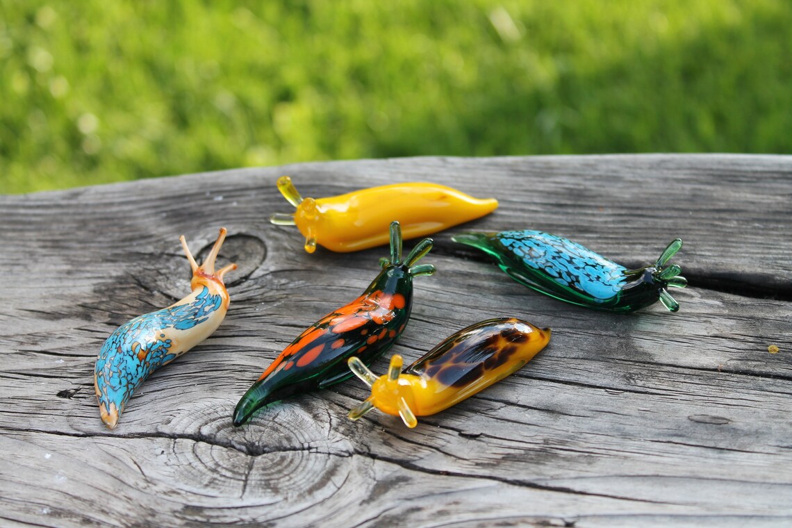 Spotted Slug Glass Sculpture GLASS SLUG Lampwork Glass Animals - Etsy