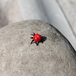 Blown Glass Ladybug Miniature, Ladybird Sculpture, Figurine, Flamework ...