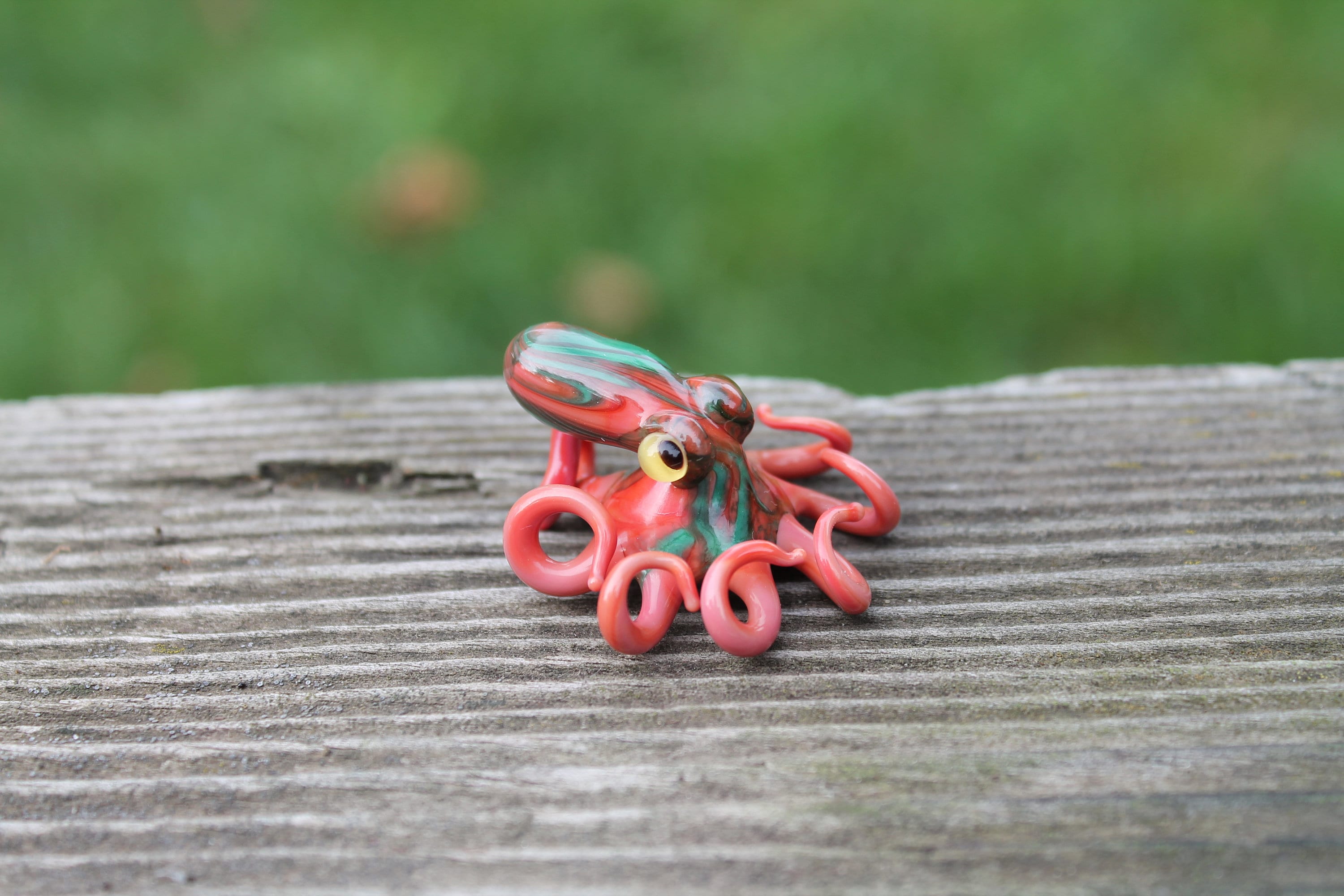 Small Glass Octopus Glass Figurine Miniature Octopus Little Glass ...