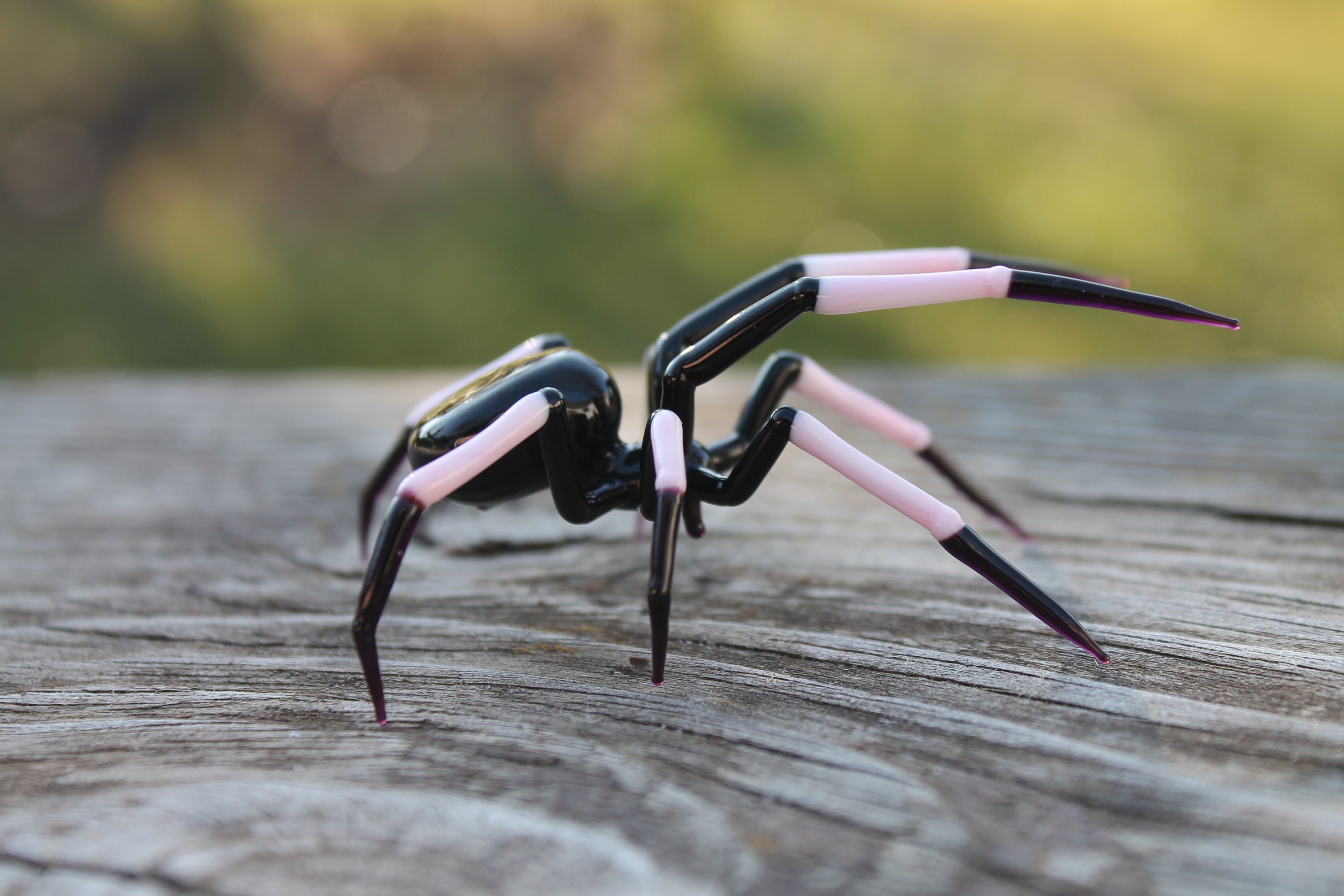 Art Glass Spider Figurine, Blown Glass Spider, Spider Halloween, Hand ...
