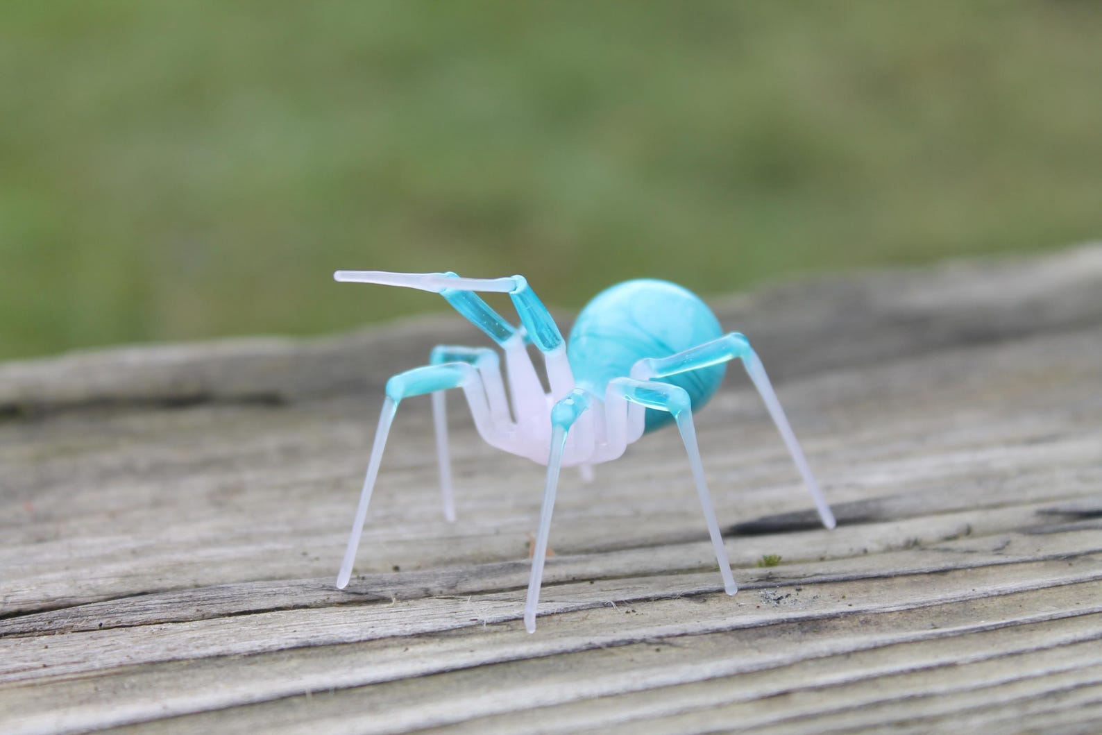 Blue Glass Spider Figurine Blown Glass Spider Glass Spider Miniature ...