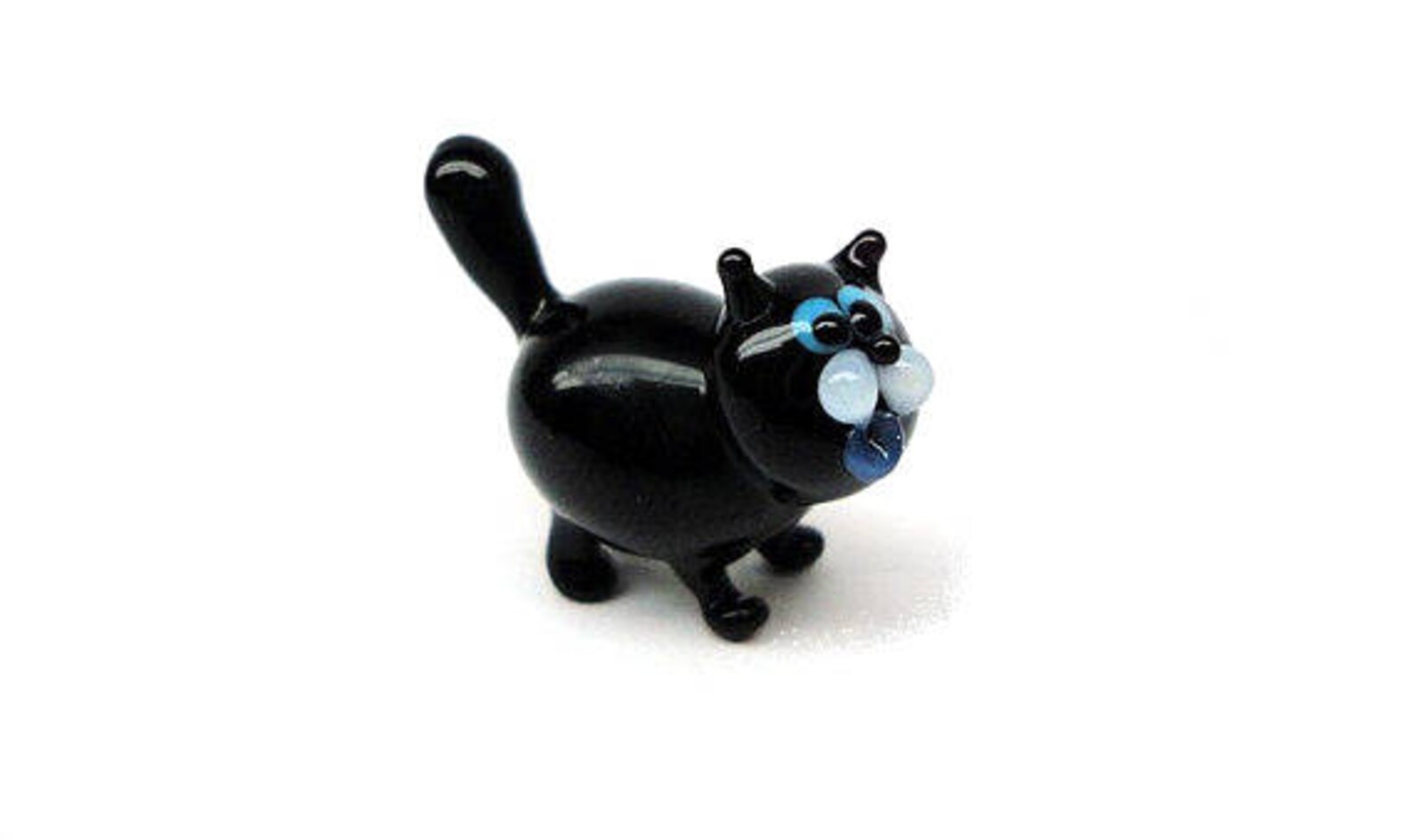 Glass Cat Miniature Animals Glass Art Glass Cat Glass Blown - Etsy