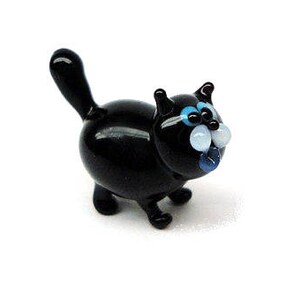 Glass Cat Miniature, Animals Glass, Art Glass Cat, Glass Blown Cat ...