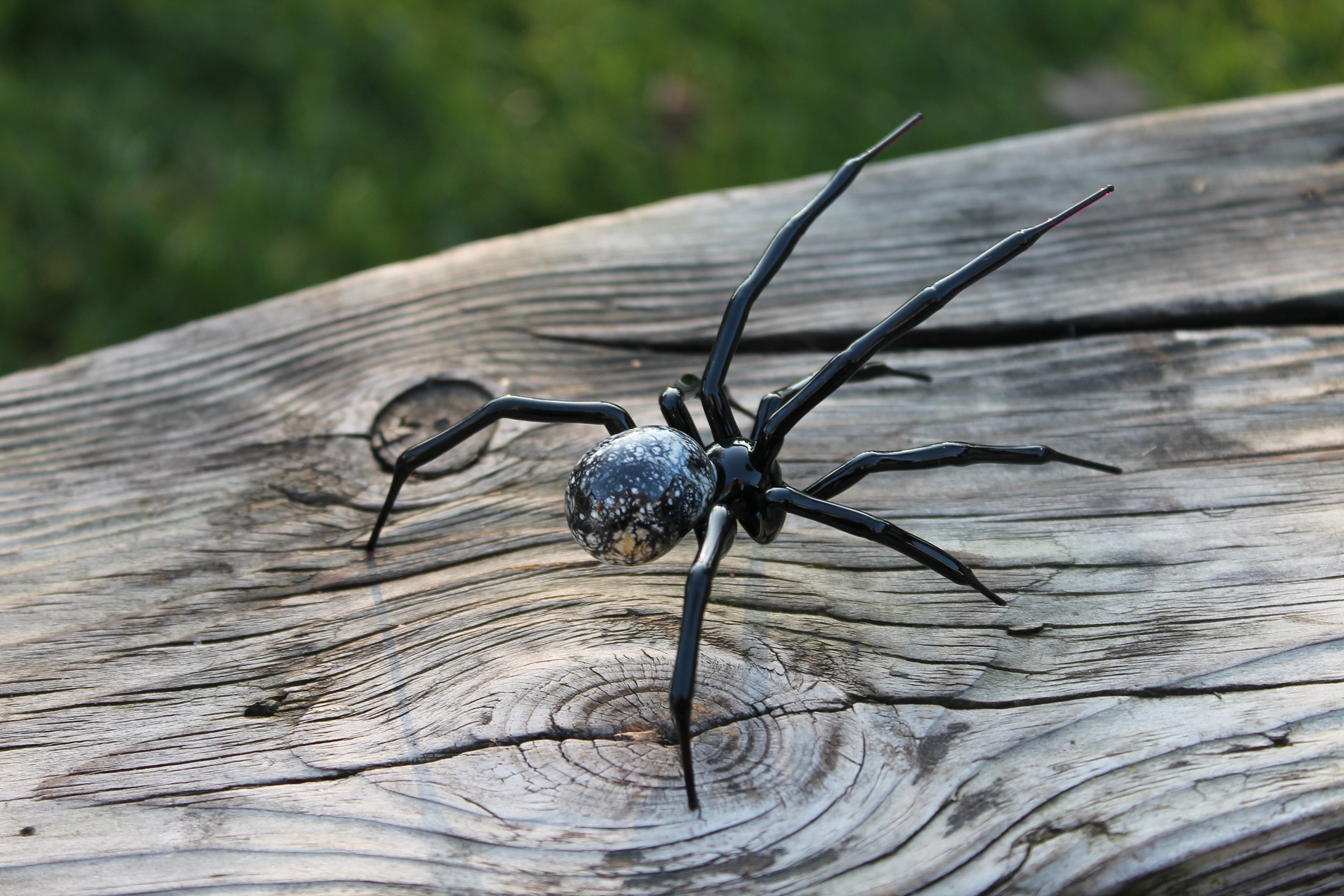 Glass Figurine Garden Spider, Figurine Blown Glass Spider, Handblown ...